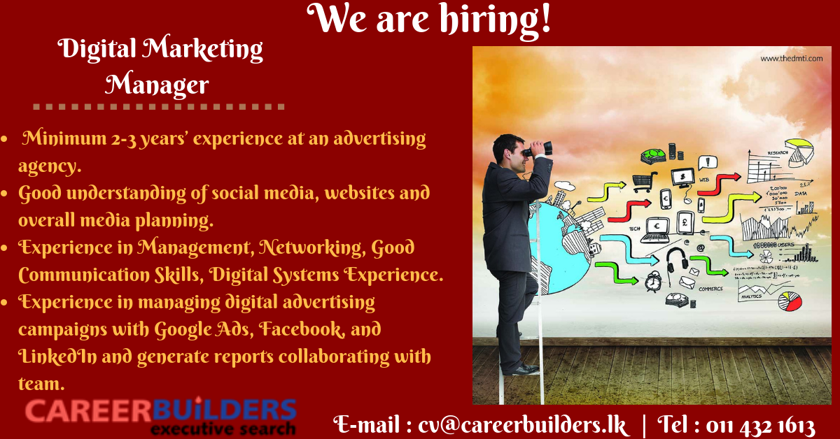 Digital Marketing Manager Job Vacancy At Career Builders Pvt Ltd