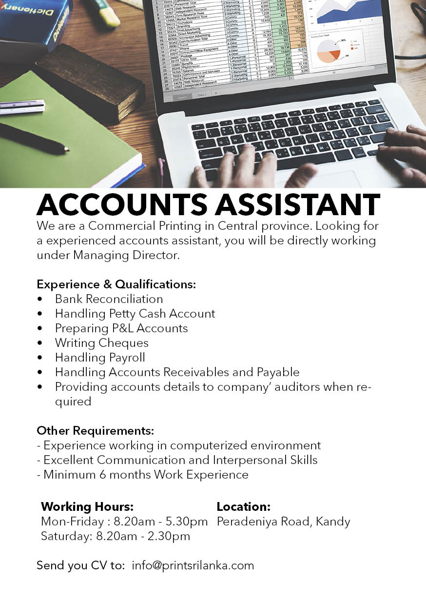 Accounts Assistant Job Vacancy At Kandy Offset Printers Pvt Ltd 