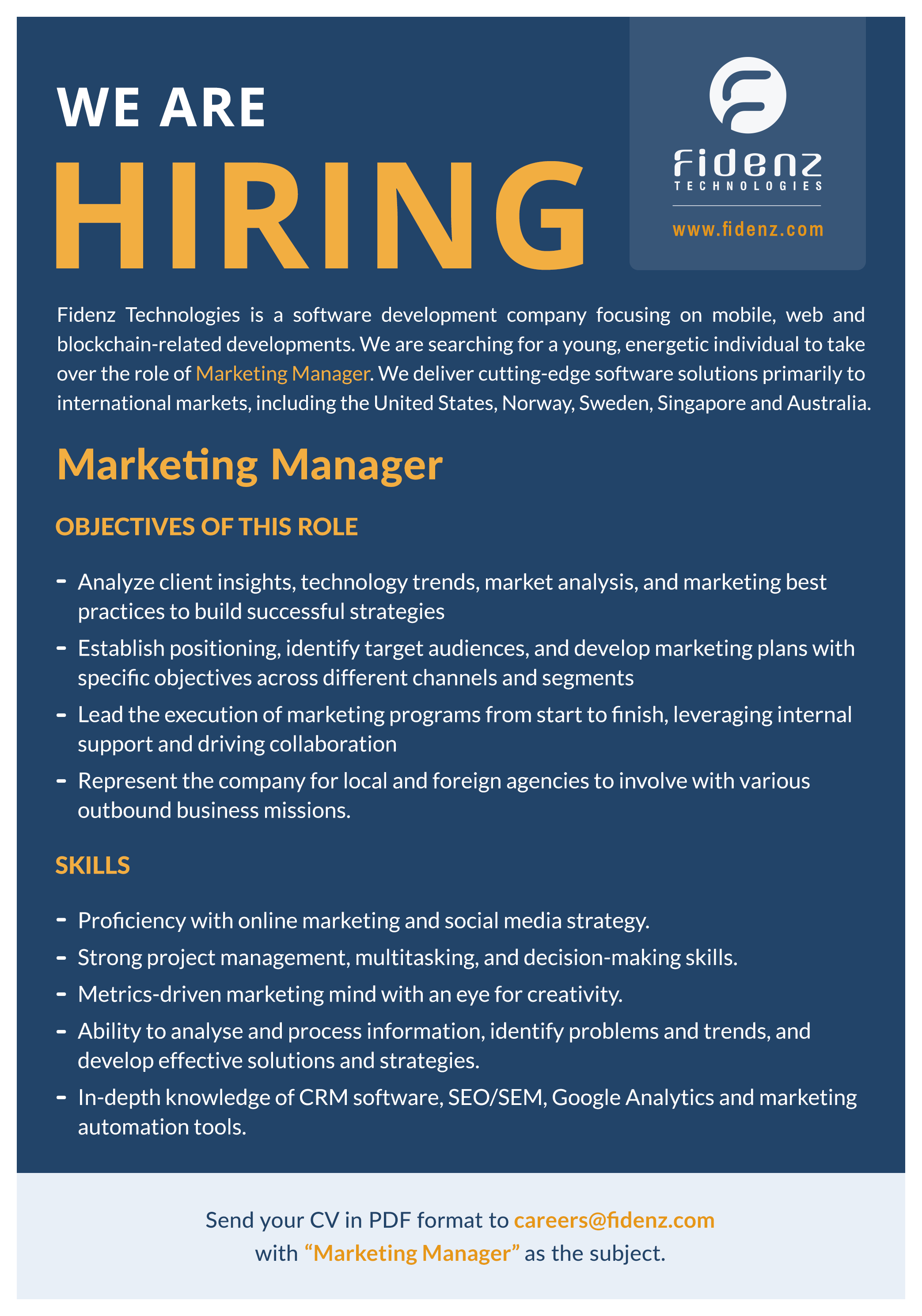Job Vacancy Marketing Manager Homecare24
